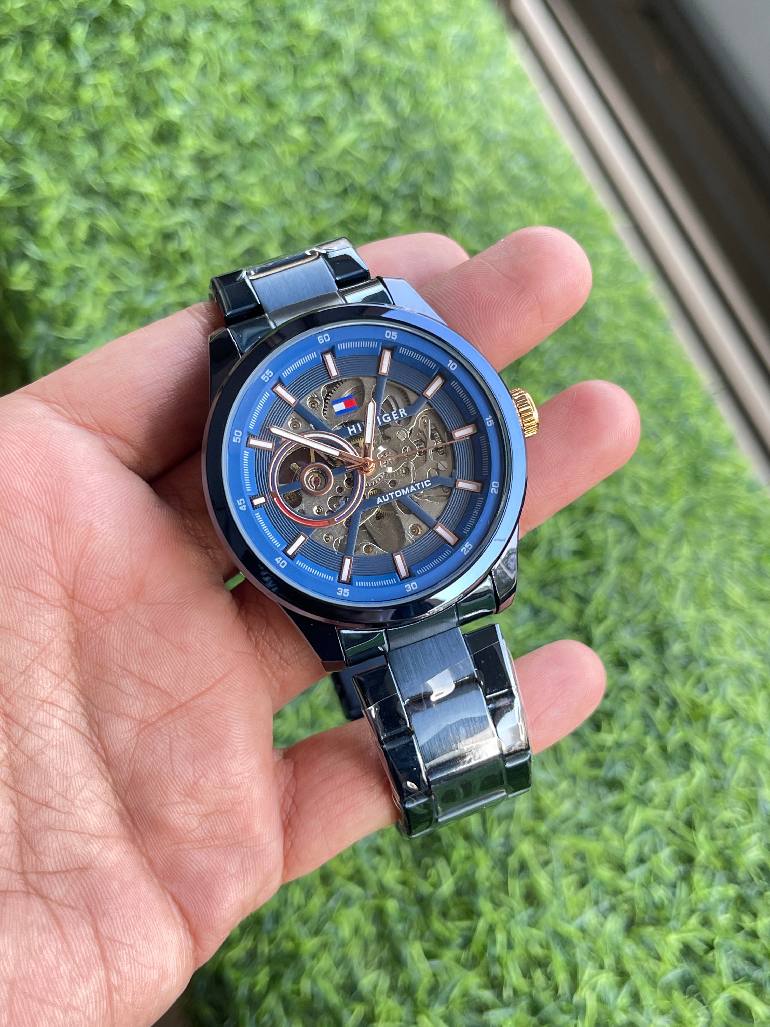 RC Tommy Automatic Skeleton Men’s Watch – Blue Dial – Rehan's Collection