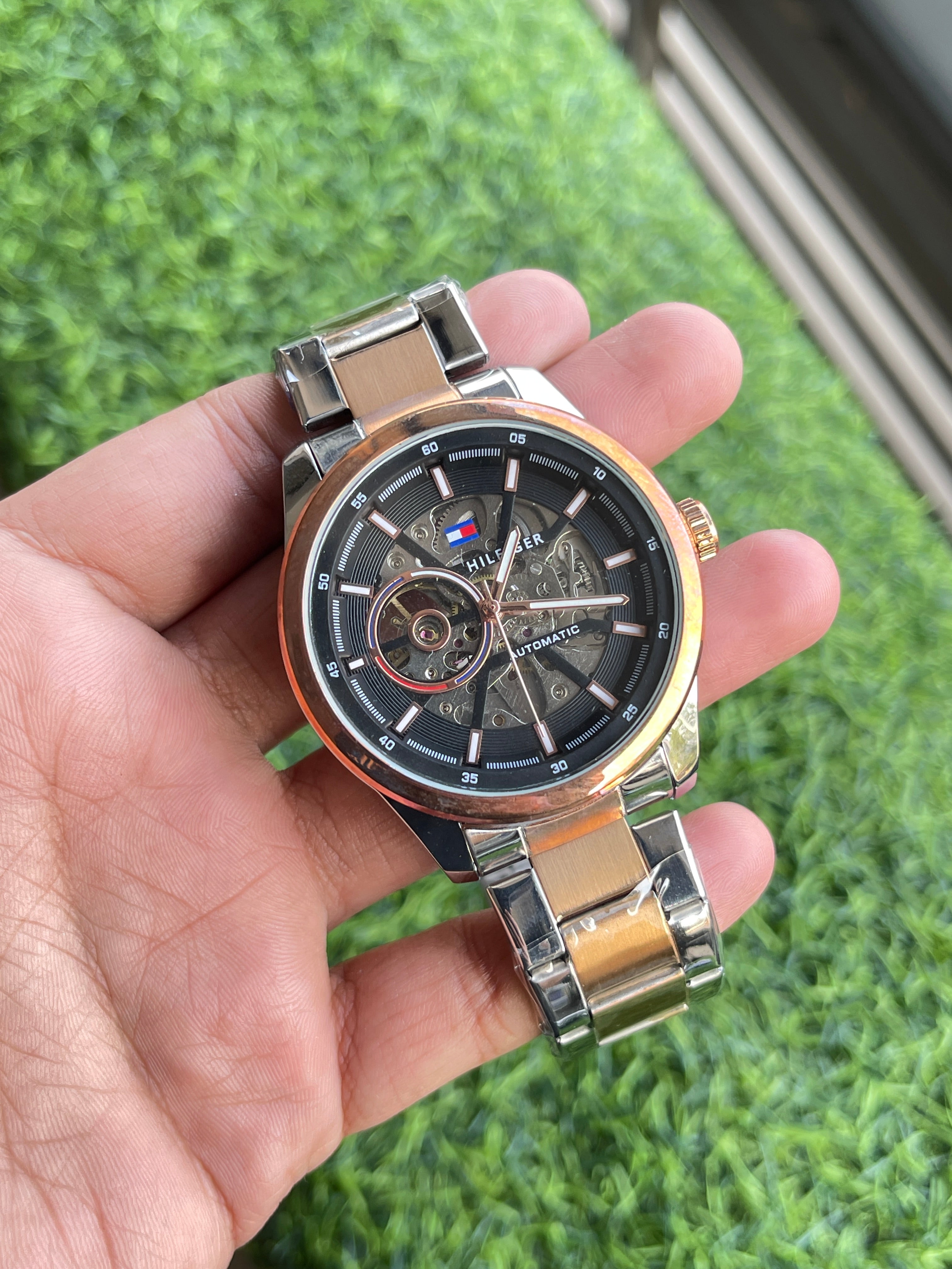 RC Tommy Automatic Skeleton Men’s Watch (Rose Gold & Black) – Rehan's ...
